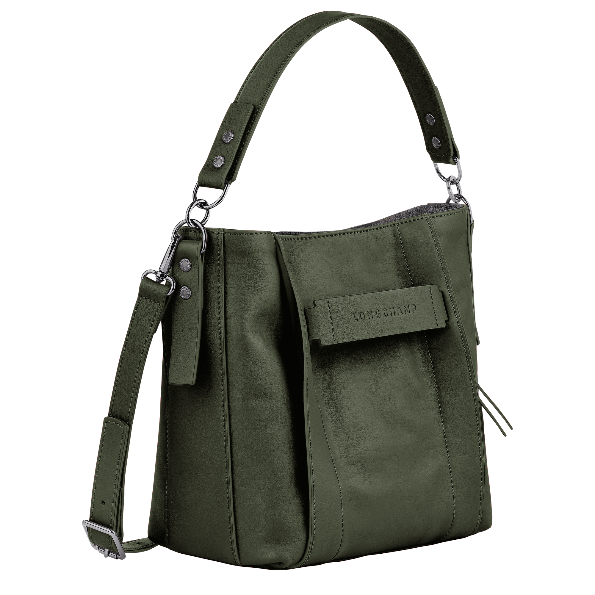 Longchamp 3D S Crossbody bag Khaki - Leather | Longchamp US