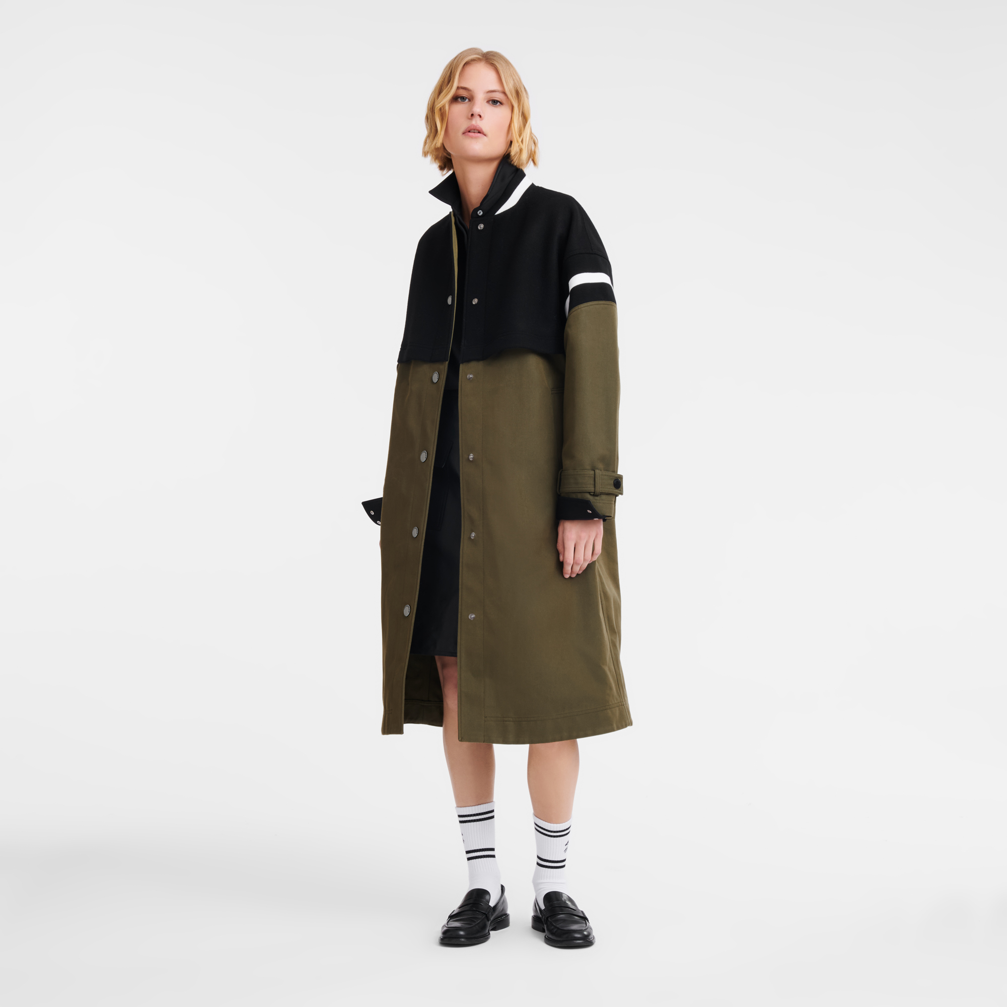 Teddy spirit trench Khaki - Gabardine and wool | Longchamp IN