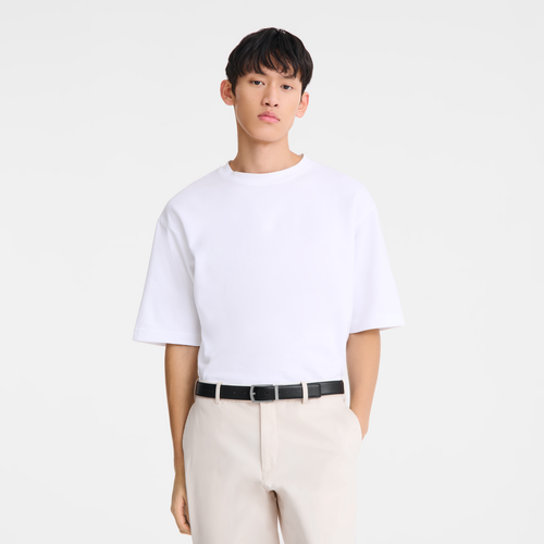 Le Foulonné Men's belt Black/Caramel - Leather | Longchamp GB