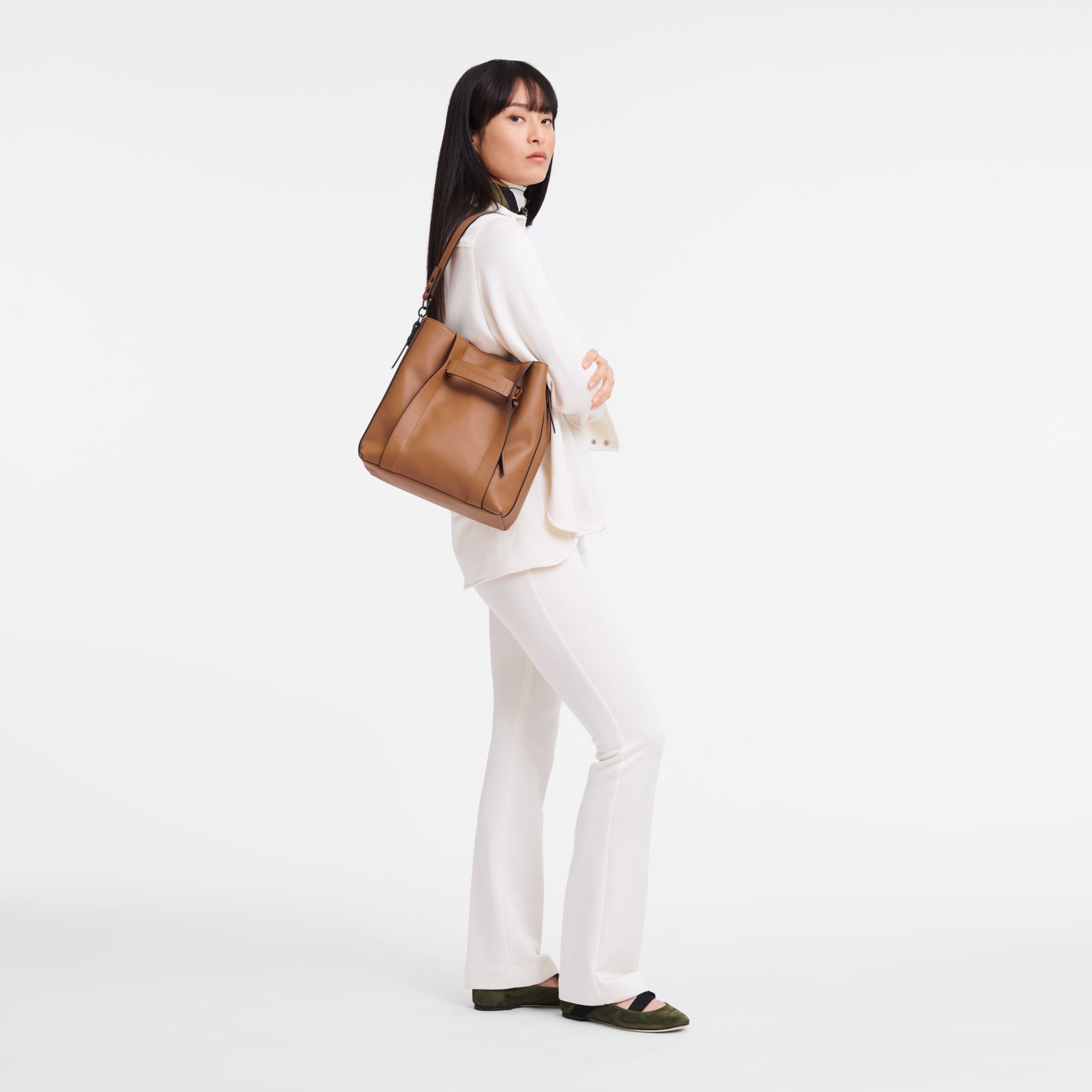 Longchamp 3D M Hobo bag Natural - Leather | Longchamp GB