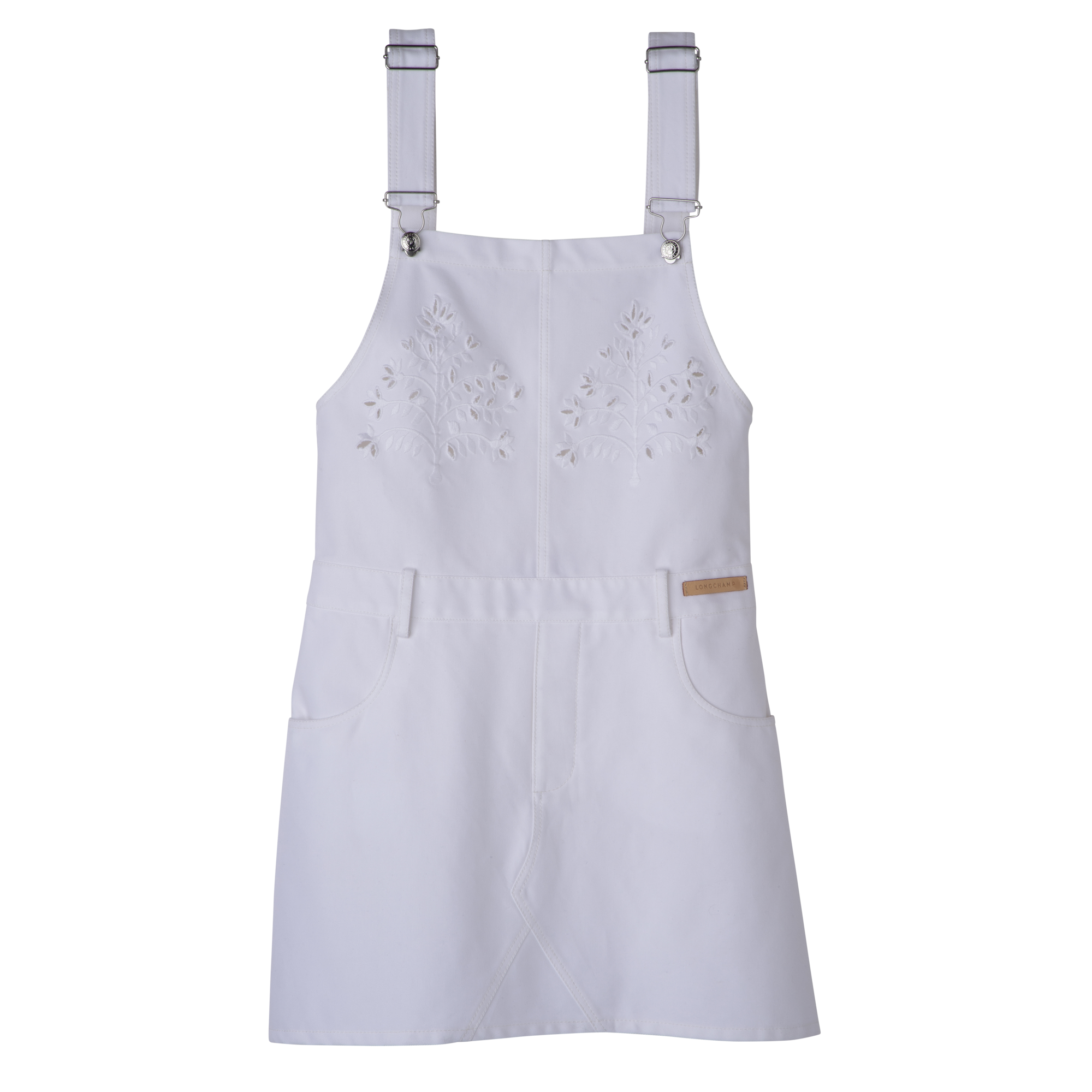 Robe Gabardine brodée - Blanc | Longchamp FR