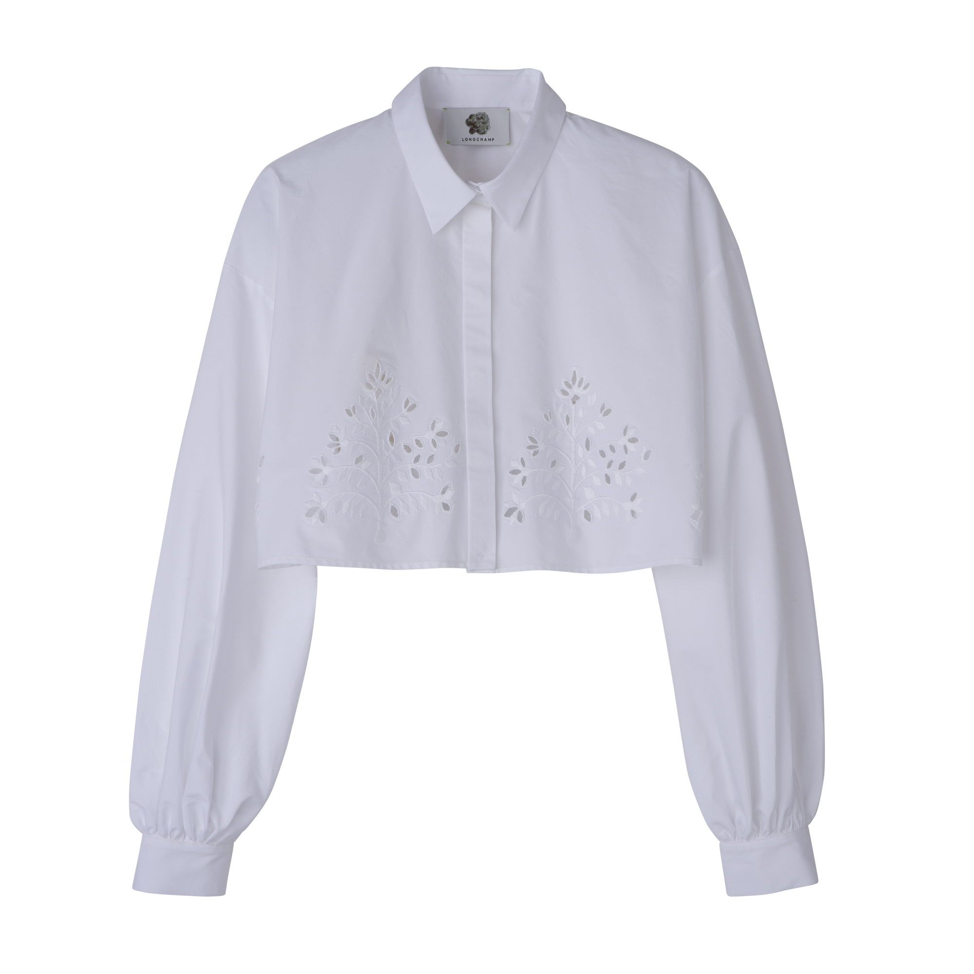 Hemd Wit - Popeline geborduurd | Longchamp BE