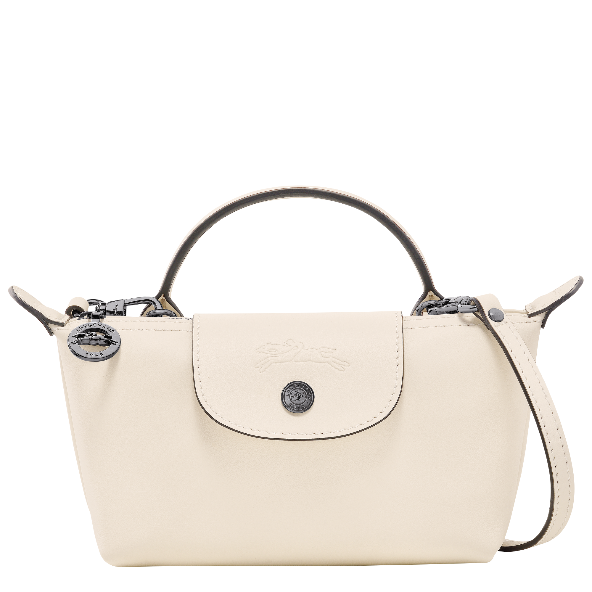 Le Pliage Xtra XS Pouch Ecru - Leather | Longchamp MY