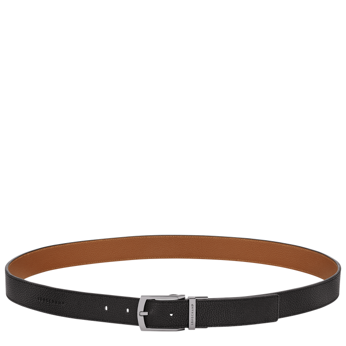 Men's belt Le Foulonné Black/Caramel (42026021F75) | Longchamp SE