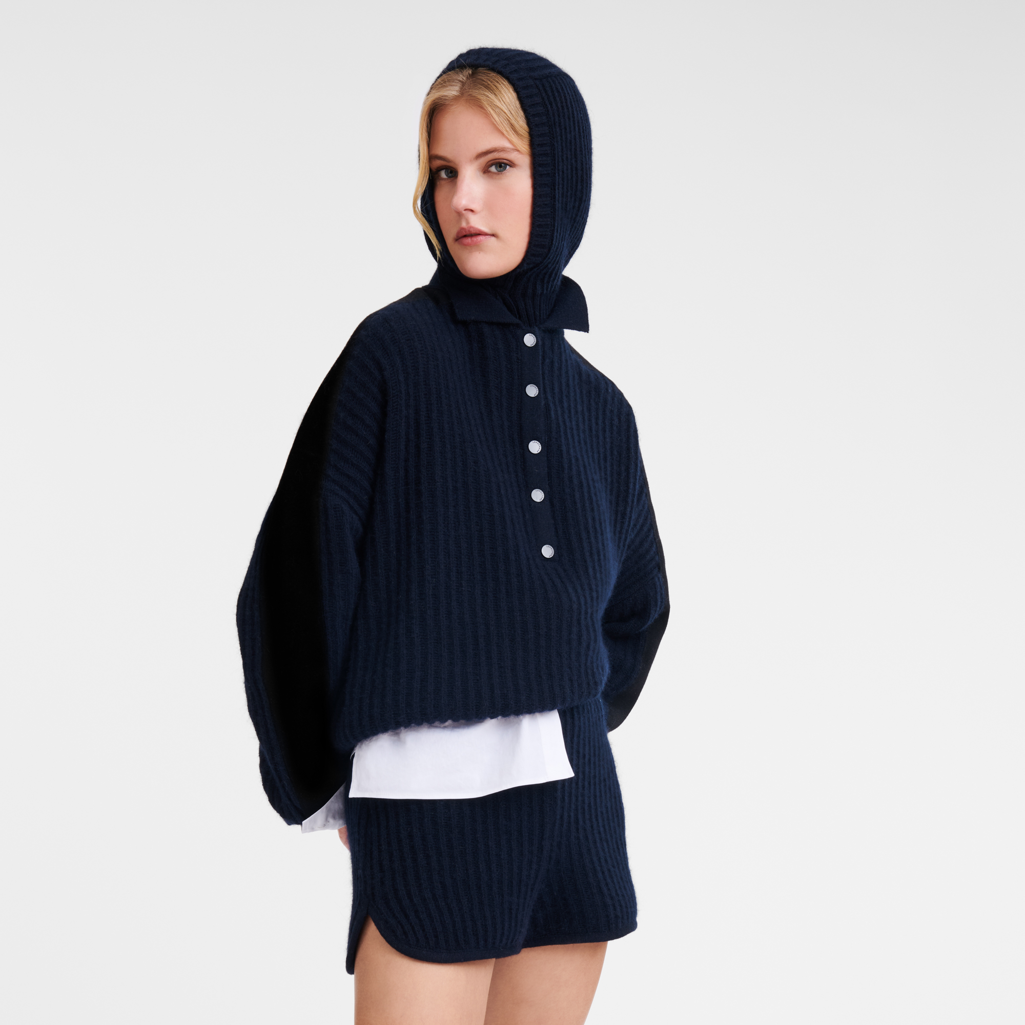 Polo collar jumper Navy - Knit | Longchamp US